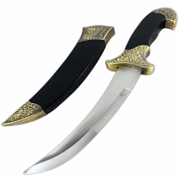 The Bone Edge - 12″ Golden Scorpion Curved Collectible Dagger - Canvape.com